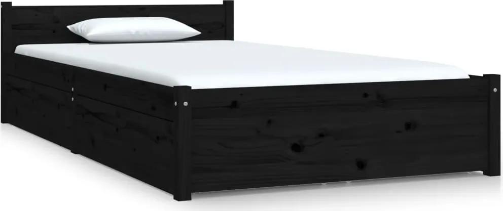 vidaXL Rám postele se zásuvkami 90 x 200 cm [3103485] Barva: Černá