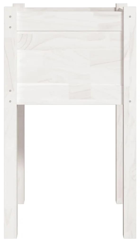 Zahradní truhlík bílý 40 x 40 x 70 cm masivní borovice - Default Title