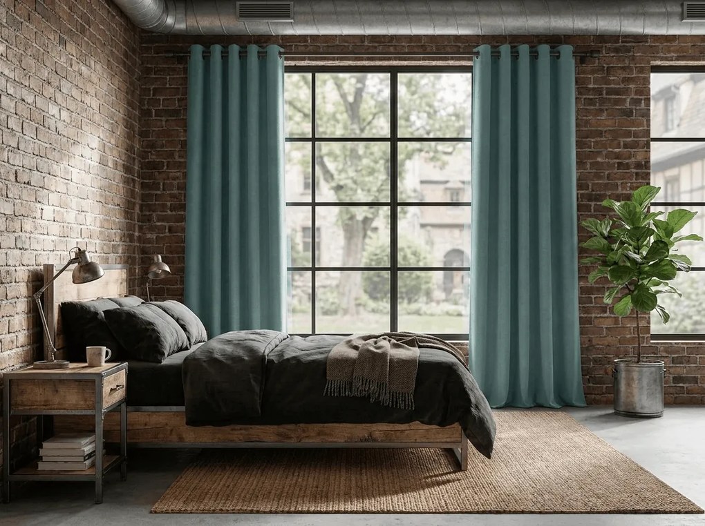 Zatemňovací závěs DREAM VELVET 140x270 cm, modrozelený Zavěšení: Řasící páska