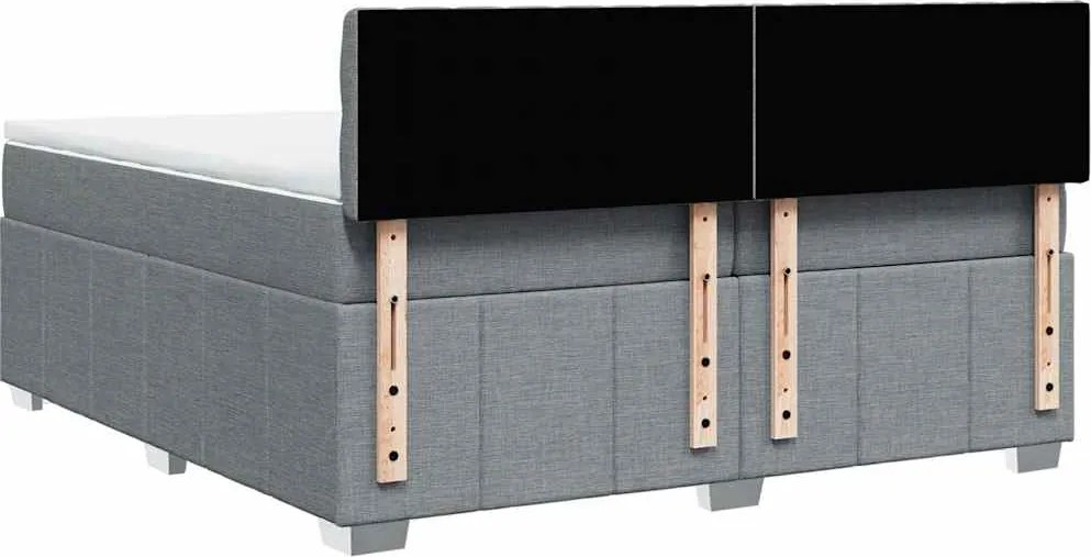 Box spring postel s matrací světle šedá 200 x 200 cm textil 3287182
