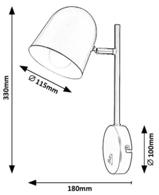 Rabalux 5242 - Nástěnné svítidlo EGON 1xE14/40W/230V černá