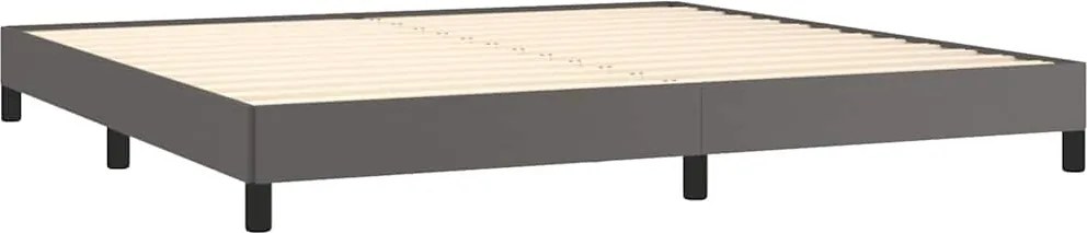 Box spring postel s matrací šedá 200x200 cm umělá kůže 3127335