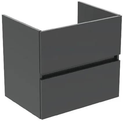 Ideal Standard Eurovit - Umyvadlová skříňka, 55x60x44 cm, 2 zásuvky, lesklá šedá R0259TI