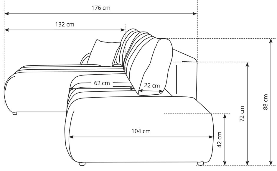 Sedací souprava BALOO | 276x176 cm | rozkládací + úložný prostor | VÝBĚR TKANIN