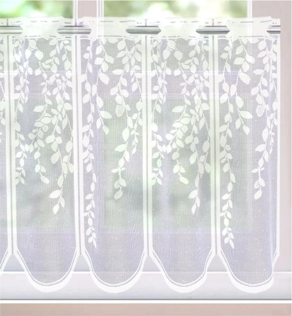 Záclona žakárová, Callisia vitrážka metráž, bílá 45 cm