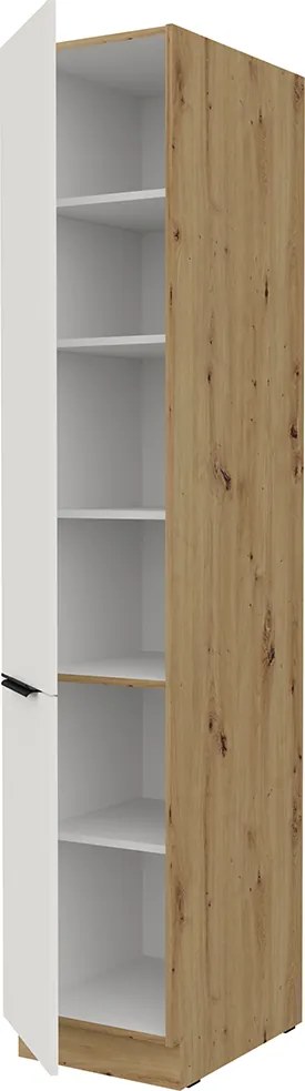 ARIA az | vysoká skříňka 40 DK-210 2F potravinová s policemi | 40 cm | ANTI FINGERPRINT povrch | artisan/bílá