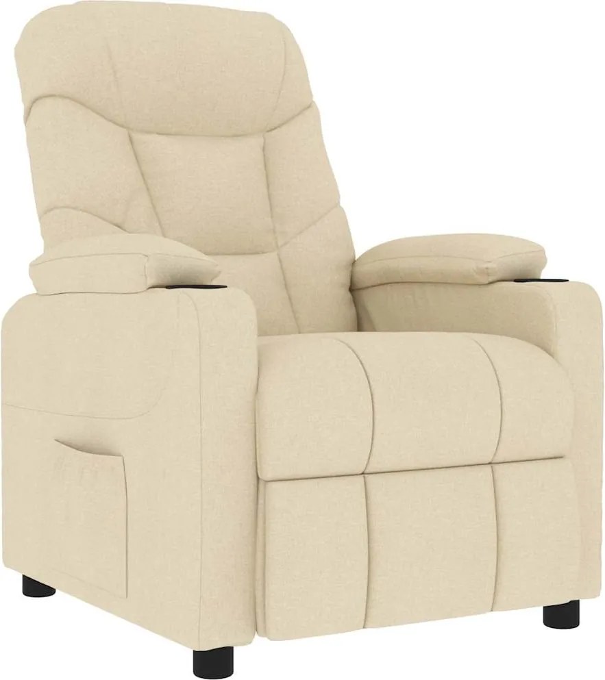 Masážní křeslo krémové textil 339101