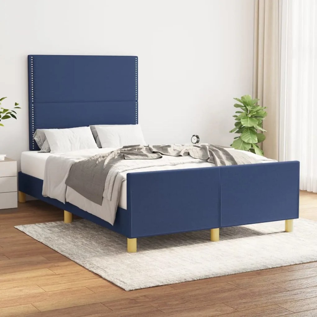 Rám postele bez matrace modrá 120x200 cm textil 3124966