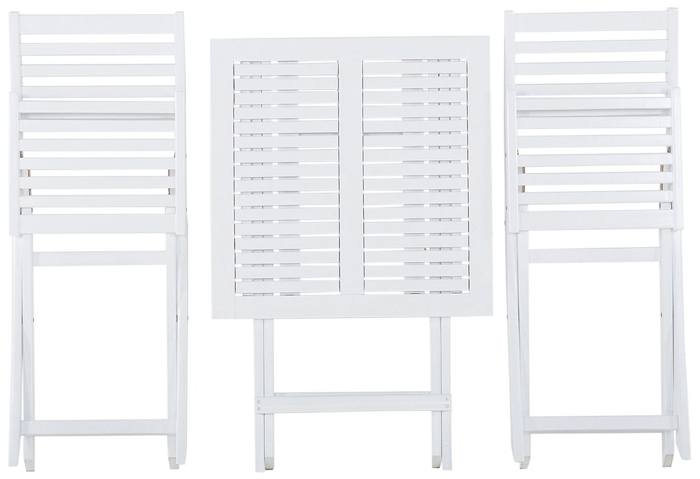 Sada balkonového nábytku bílá s mátovými polštáři FIJI Beliani