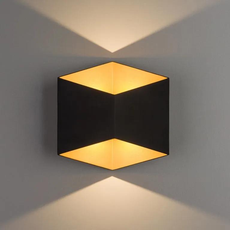 Venkovní nástěnné svítidlo Nowodvorski TRIANGLES LED BLACK-GOLD 8141