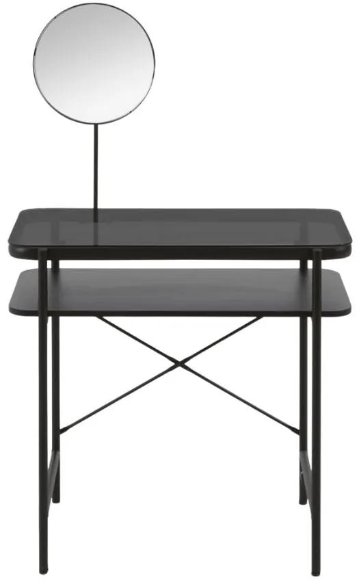 OnaDnes -20% Černý skleněný toaletní stolek Kave Home Galatia 80 x 44,5 cm