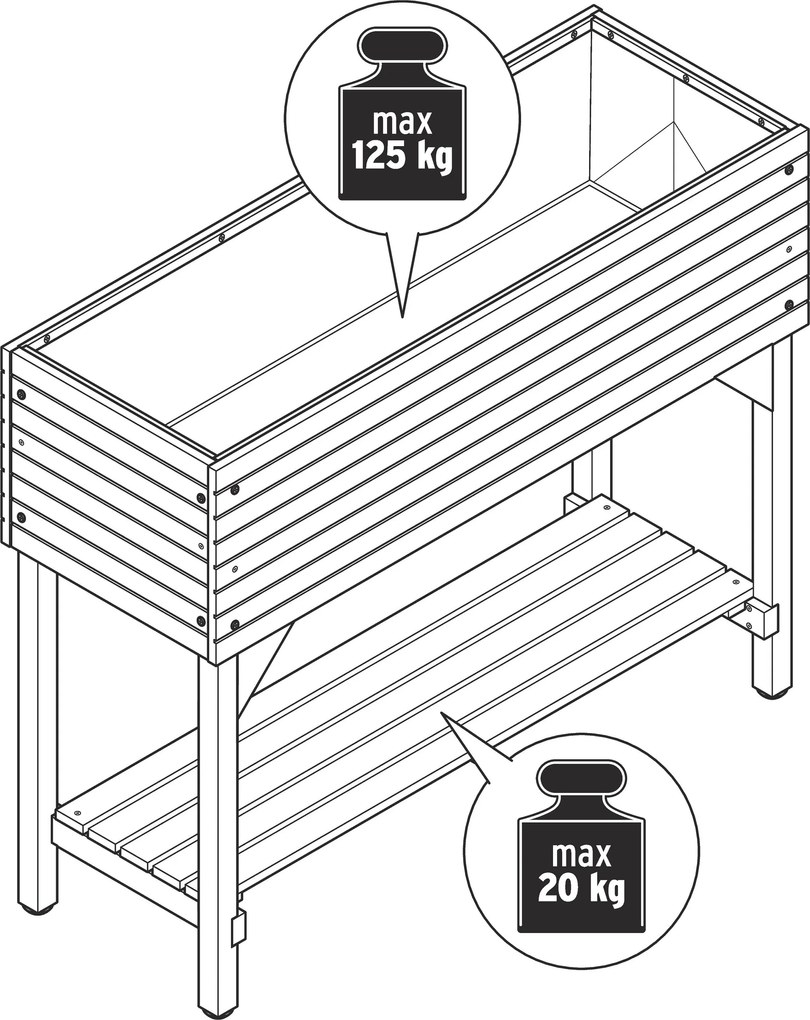 Tchibo - Vyvýšený truhlík - barva: hnědá