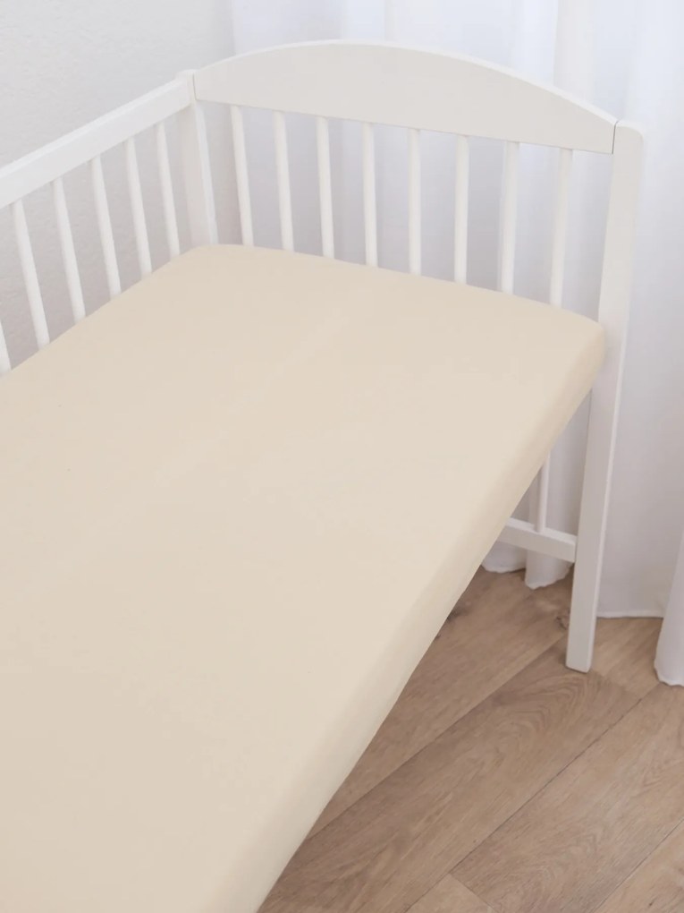 MK Lůžkoviny Jersey prostěradlo do postýlky Classic 60 x 120 cm – přírodní
