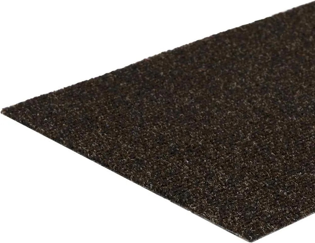 Schodové rohože samolepicí 15 ks 60 x 25 cm tmavě hnědé obdélníkové 326919