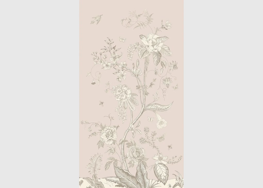 Vliesová fototapeta na zed' Pastelové Květy | 150 x 270 cm | DFT2P2555
