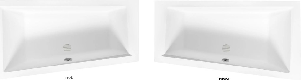 Besco INTIMA SLIM 150 x 85 cm VANINTI15SLIMP+OLVPINOZSTELI vana vč. nožiček levá