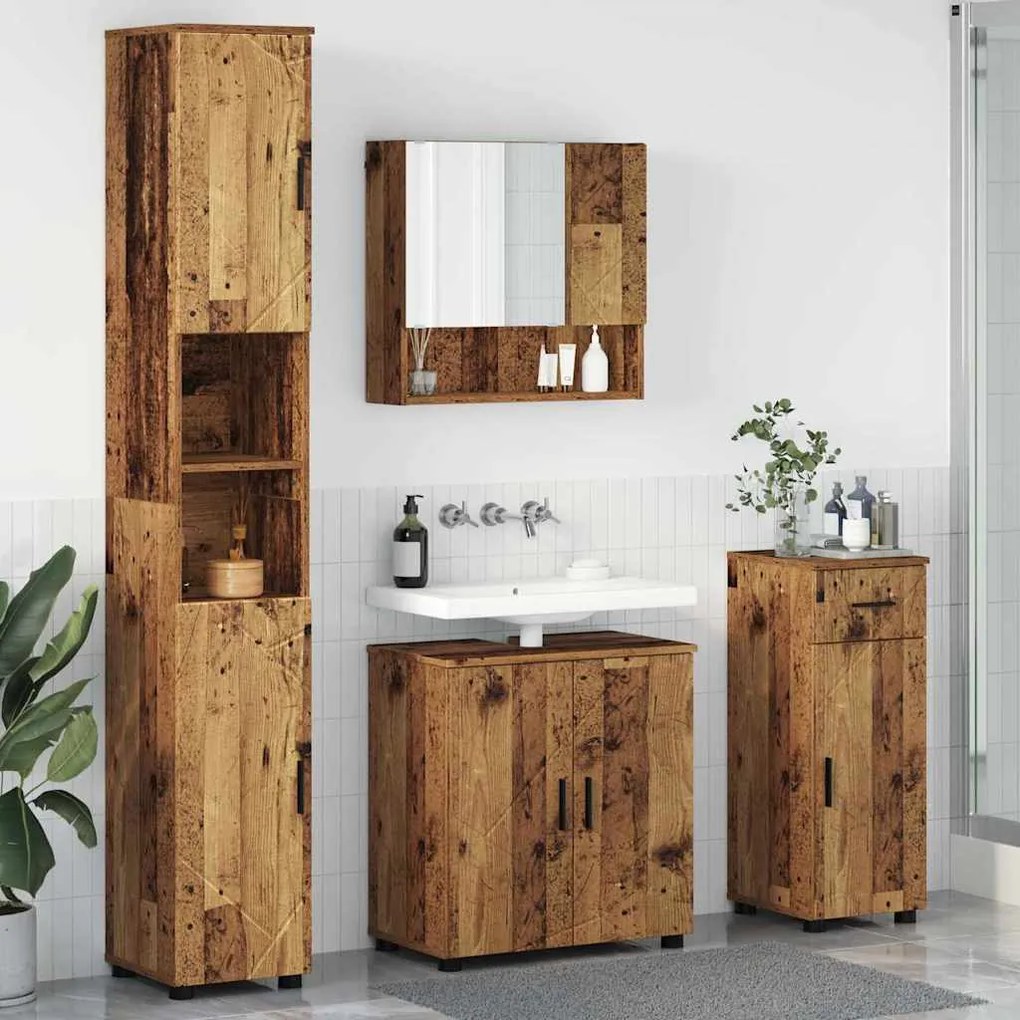 Sada koupelnového nábytku 4 ks Staré dřevo 61 x 35 x 64 cm 3392981