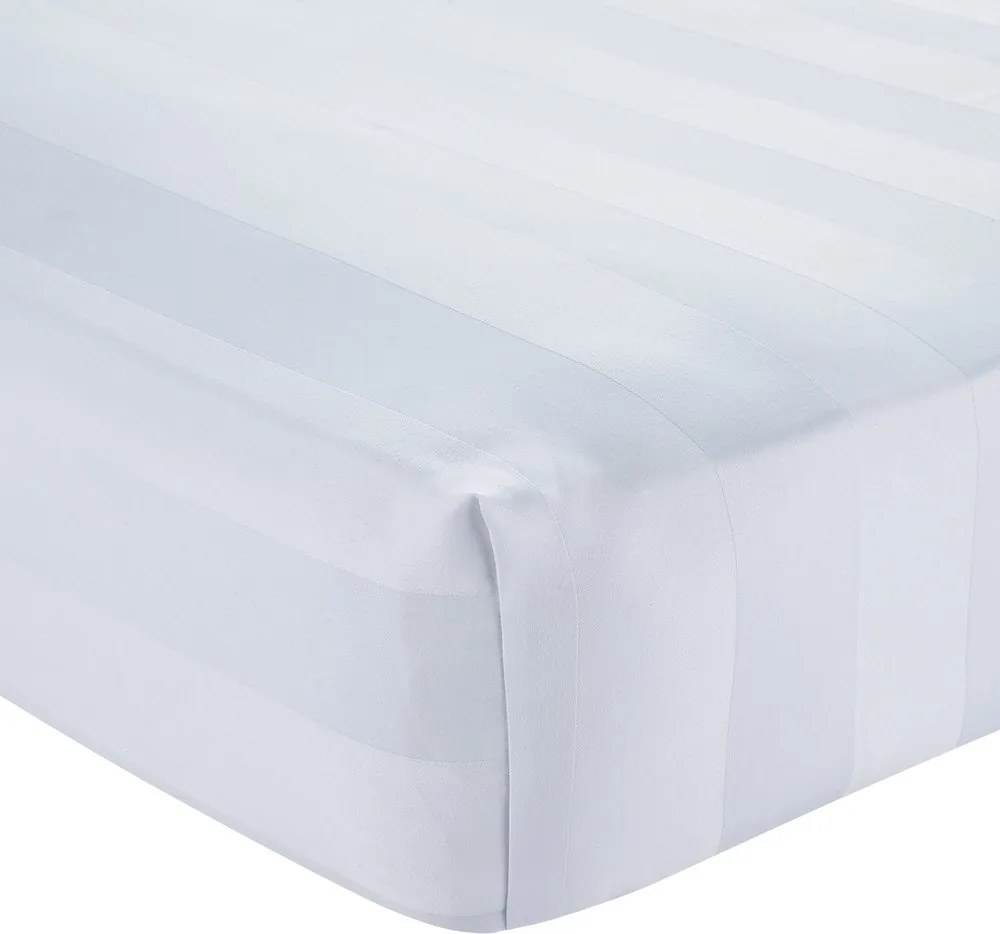 Bílé napínací saténové prostěradlo 90x190 cm So Soft Satin Stripe – Catherine Lansfield