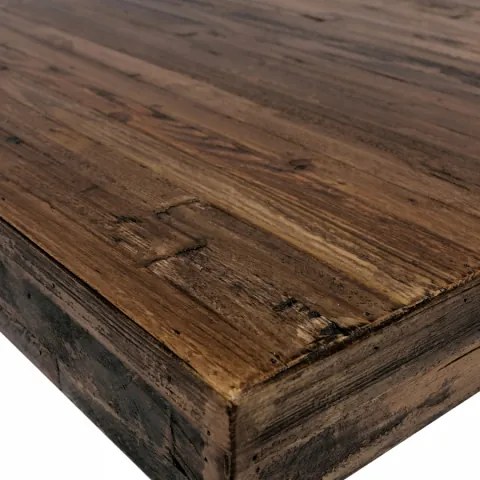 Jídelní stůl 180x90x76 MDF borovice kovové nohy černý lak HT-536 PINE