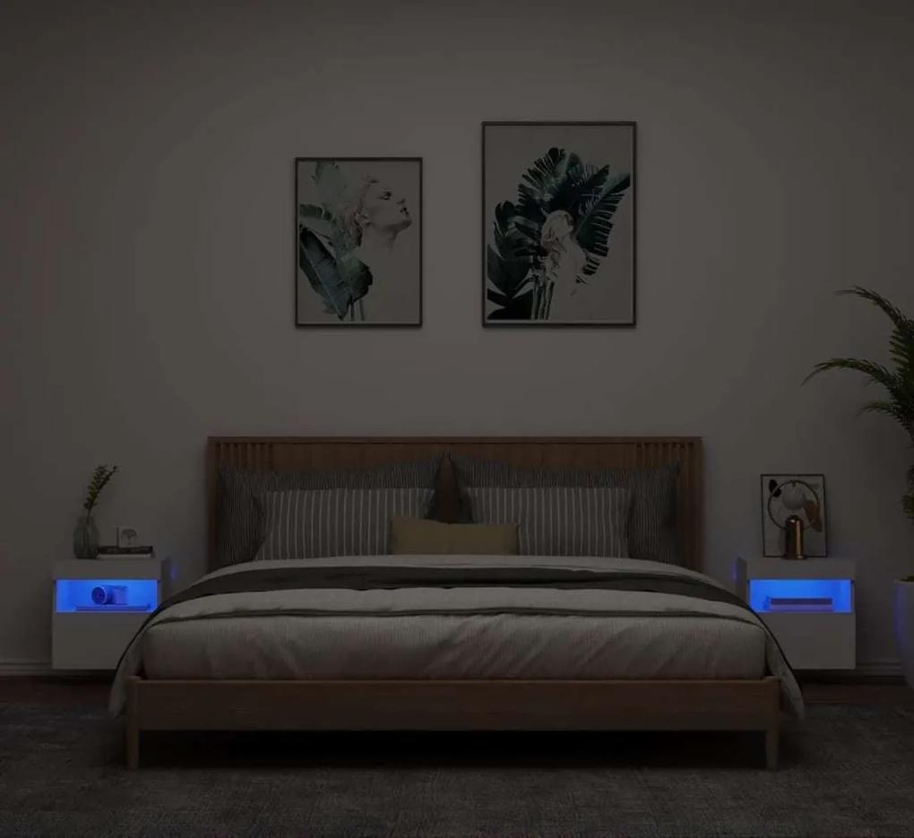 vidaXL Nástěnné TV skříňky s LED osvětlením 2 ks 40 x 30 x 40 cm [837170] Barva: kouřový dub