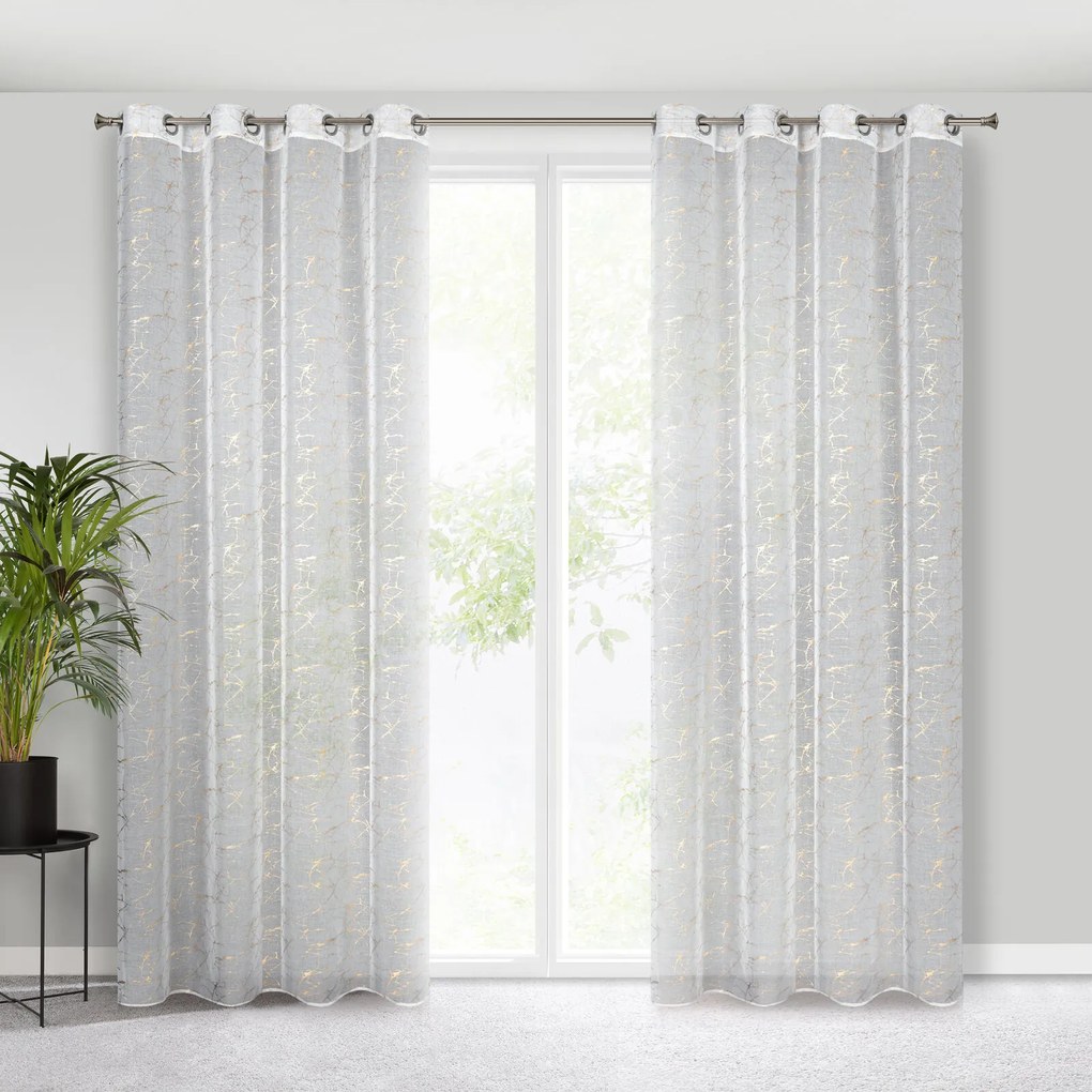 ZÁCLONA NA KROUŽČÍCH REVA1 140X250 CM VZOROVANÁ