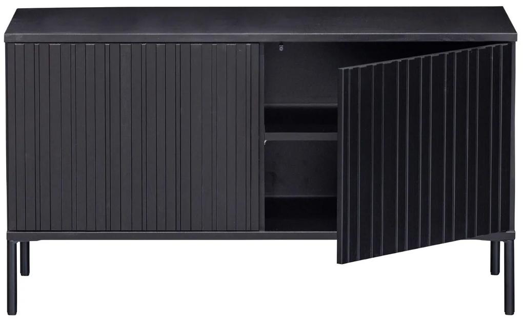 Hoorns Černý borovicový TV stolek Gravia 100 x 44 cm