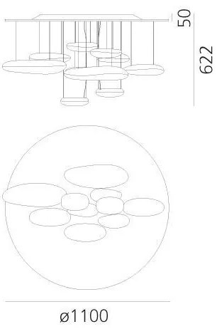 Artemide 1366110A -LED Stmívatelný přisazený lustr MERCURY LED/58W/230V 3000K