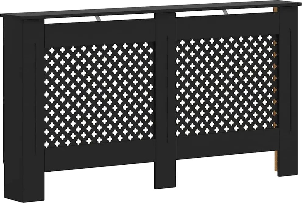 Kryt na radiátor černý 152 x 19 x 81,5 cm MDF 288195