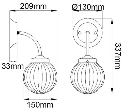 Elstead DL-COSMOS1 - Nástěnné svítidlo COSMOS 1xE14/60W/230V bílá/mosaz