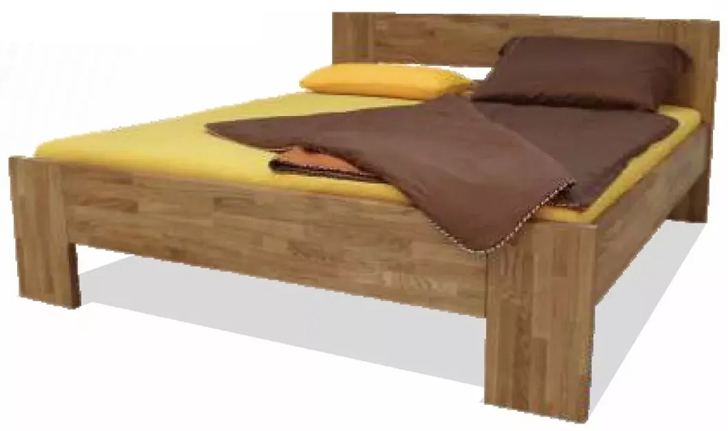 Lucatec Dřevěná postel Marco 50 plus 200x200 Dub