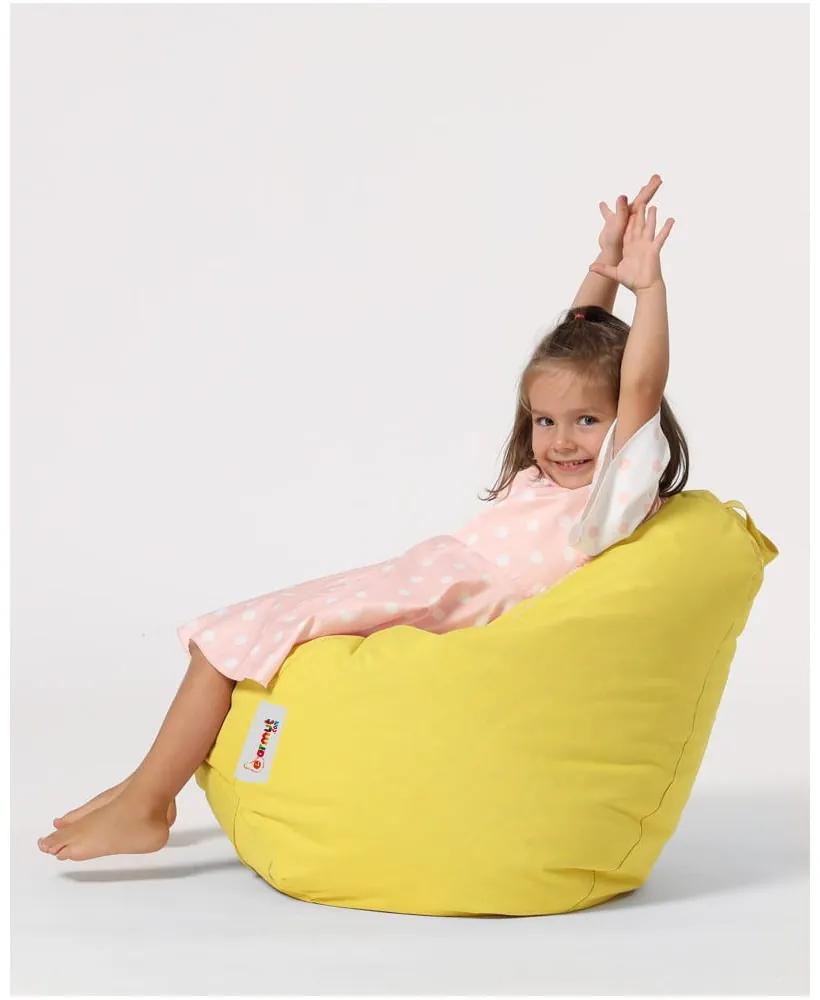 Žlutý dětský sedací vak Premium – Floriane Garden