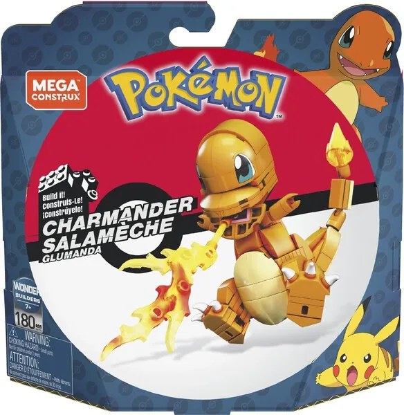 Mattel Pokémon Charmander Mega Construx 10 cm Vícebarevná