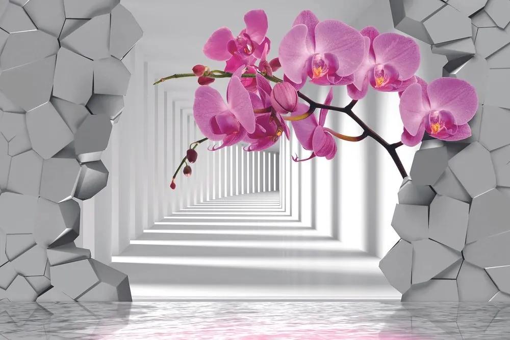 Samolepící tapeta futuristická orchidej - 300x200 cm