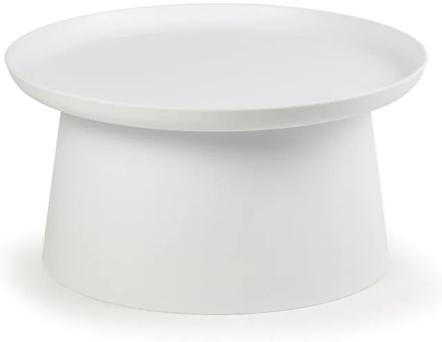 Plastový kávový stolek FUNGO, průměr 70 cm, bílý