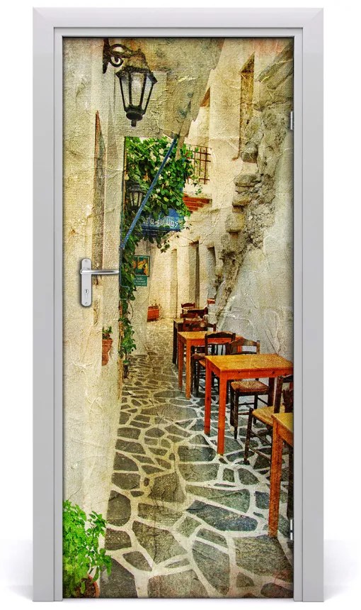 Fototapeta samolepící na dveře Řecké hospody 75x205 cm