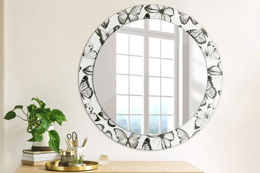Kulaté dekorativní zrcadlo Motýl fi 70 cm
