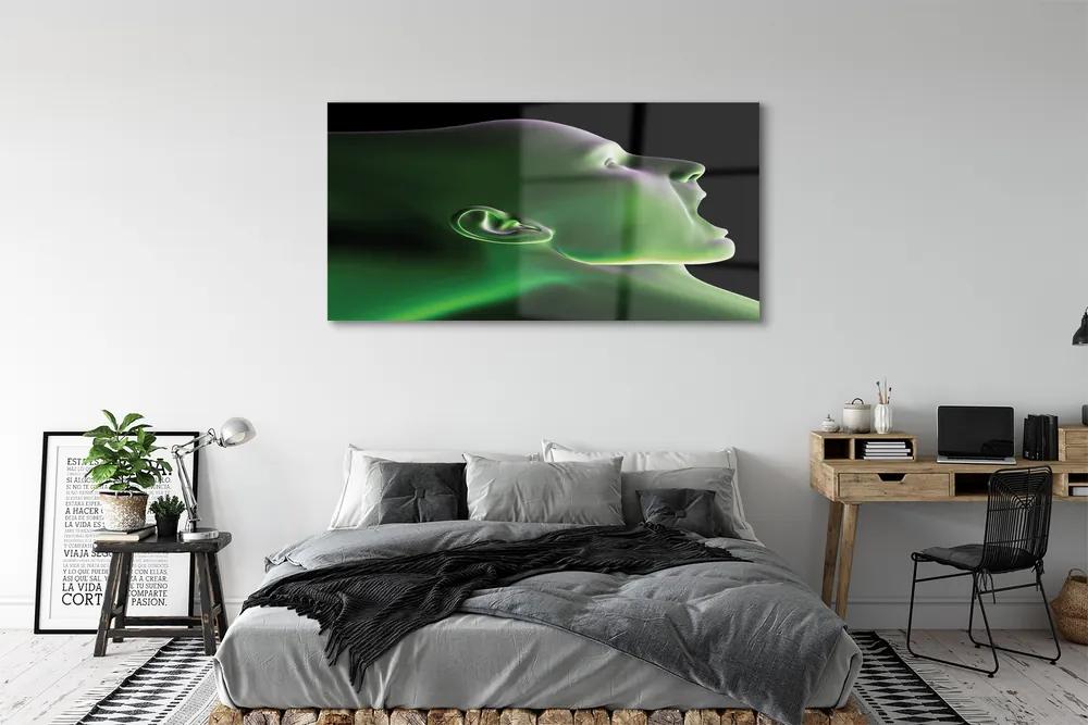 akrylový obraz V čele muž zelenou 140x70 cm