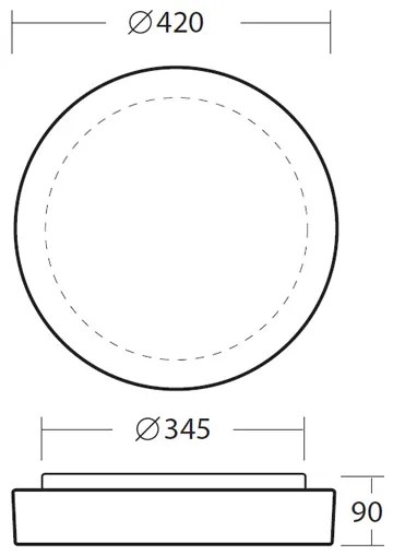 Osmont 44900 Elsa 4, kulaté stropní svítidlo z triplexového skla, 2x13W E27, prům. 42cm, IP44