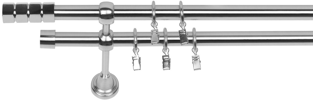 Dekodum Dvouřadá Garnýž Craft 19/19 mm ocelový efekt 120 cm