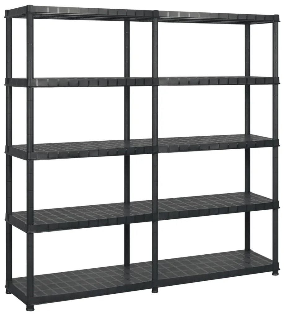 Úložný regál 5patrový černý 183 x 45,7 x 185 cm plast 3059854