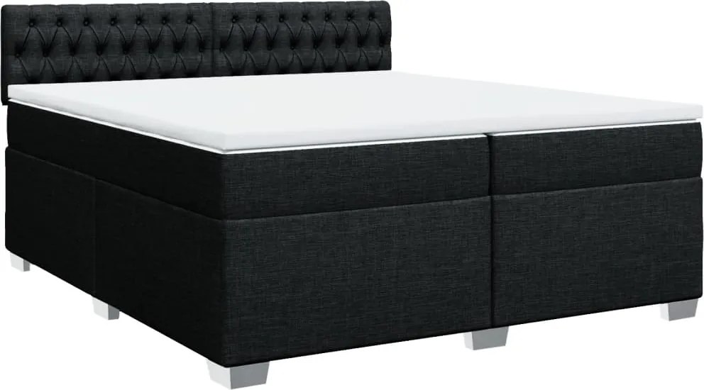 Box spring postel s matrací černá 200x200 cm textil 3288304