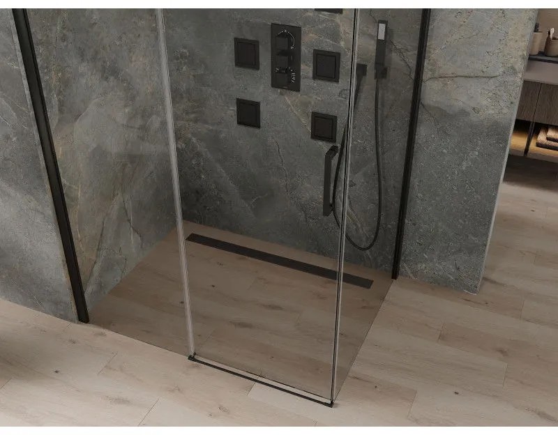 Mexen Omega sprchový kout 100x70cm, 8mm sklo, černý profil-čiré sklo, 825-100-070-70-00