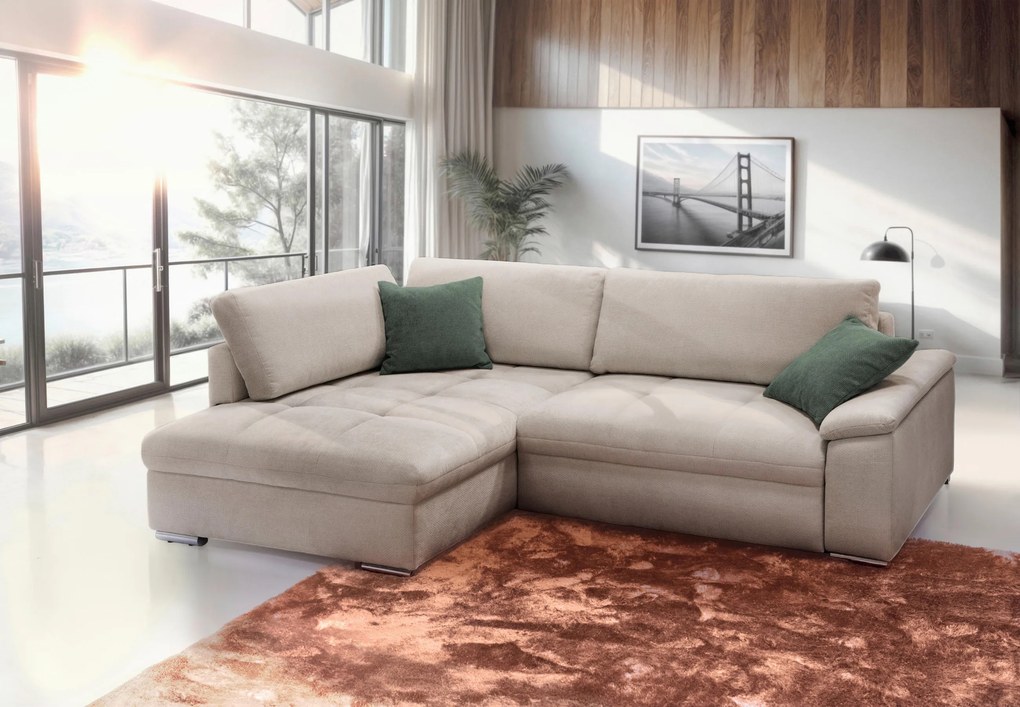 XXXLutz ROHOVÁ SEDAČKA, textil, pískové barvy MID.YOU - Sedací soupravy - 000694008005