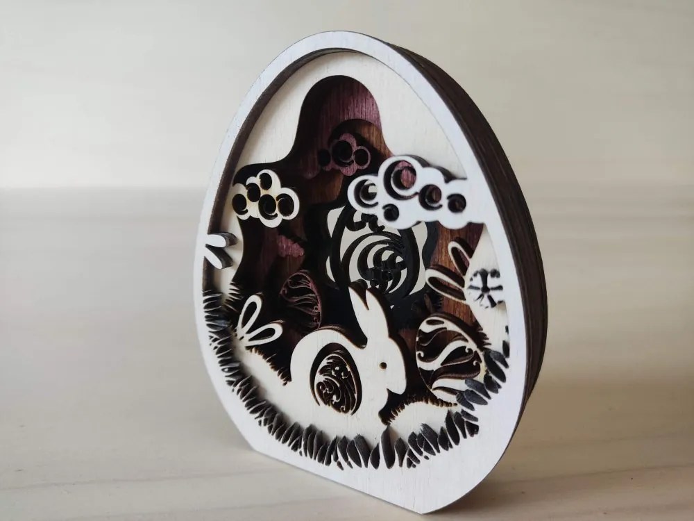 3D velikonoční vajíčko se zajíčkem Přírodní