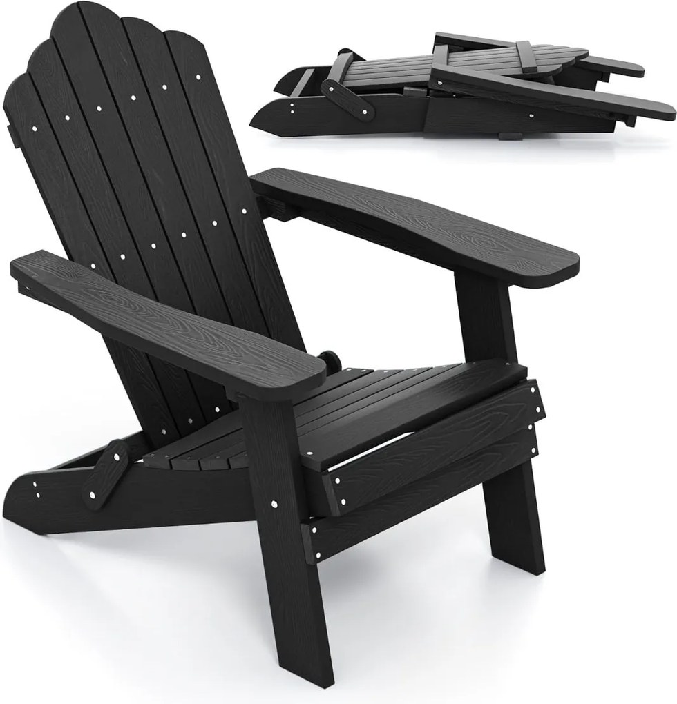Costway Sada 2 skládacích židlí Adirondack, odolných vůči