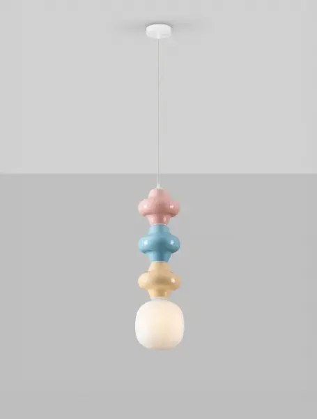 LED růžovo-modro-žlutá moderní svítilna Clio