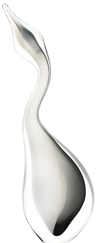 Skleněná volavka, opálově bílá a kouřově černá, 31 cm | České hutní sklo od Artcristal Bohemia
