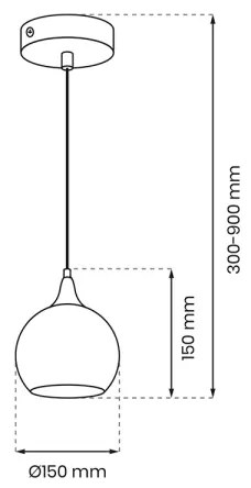 Lustr na lanku MONTE 1xE27/60W/230V pr. 15 cm zlatá