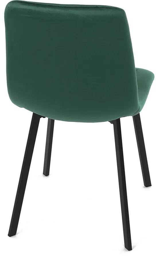 Autronic Židle jídelní, zelený samet, kov černý mat DCL-973 GRN4