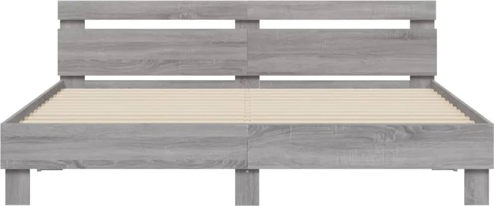 Rám postele s čelem a LED osvětlením šedý sonoma 180 x 200 cm 3207530